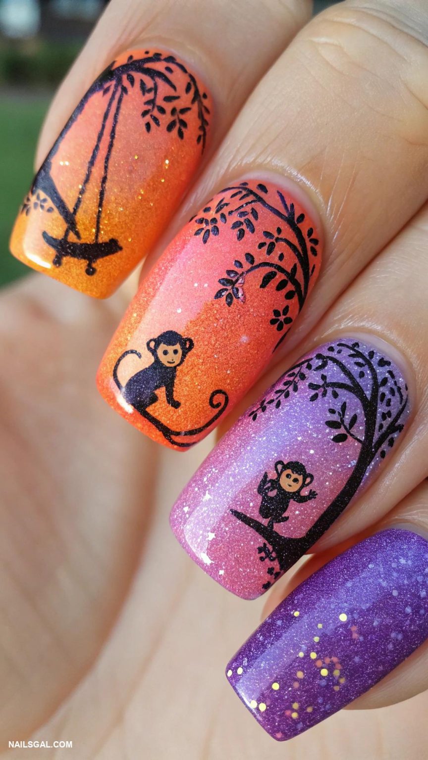 10 Cute Monkey Nail Designs to Go Bananas Over